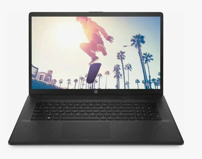 17,3" Ноутбук HP Laptop 17-CP0082UR (4Z2M3EA) черный - 1600x900 HD+, SVA, AMD Ryzen 3 3250U, ядра: 2 x 2,6 ГГц, 4 ГБ, SSD 256 ГБ, AMD Radeon Graphics, Windows 10 Home