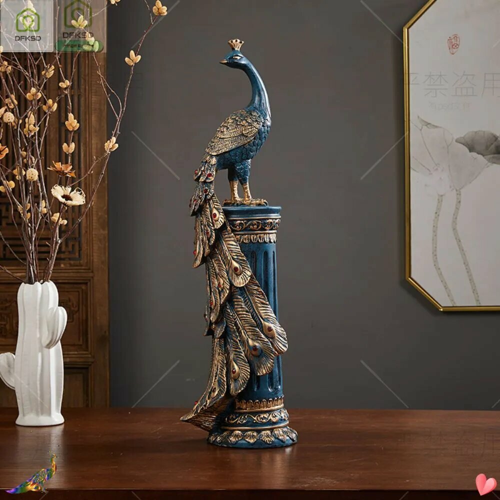 Статуэтка павлина, домашний декор, Винтажный декор, Гостиная, офис высокий 68cm