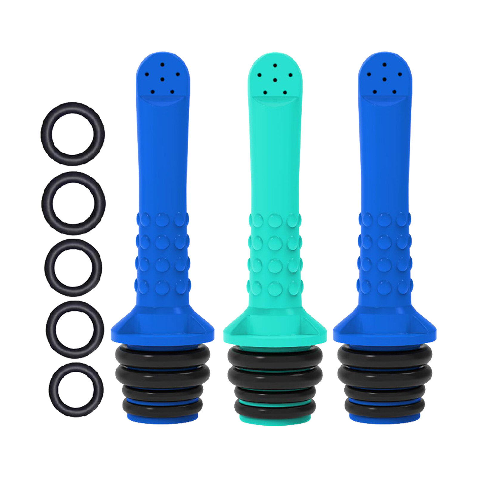 3PCS Портативный Туалетный Бidet Совместимый с Большинством Бутылок Ручной Спрей для Доставки Детей Очистка После Родов Кампинг Водитель с 5PCS Герметическим Кольцом Материал PP Цвет Синий и Зеленый Размер Горловины Бутылки 21-25мм