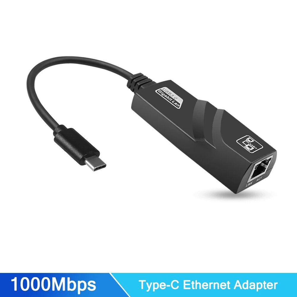 KEBIDU Проводная сетевая карта USB 3.0 1000Mbps Type-C