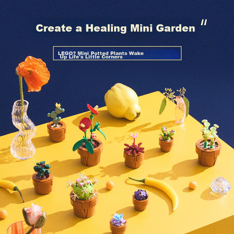LEGO Building Blocks Set 10329, Mini Potted Plant, Toy for Boys And Girls, Birthday Gift