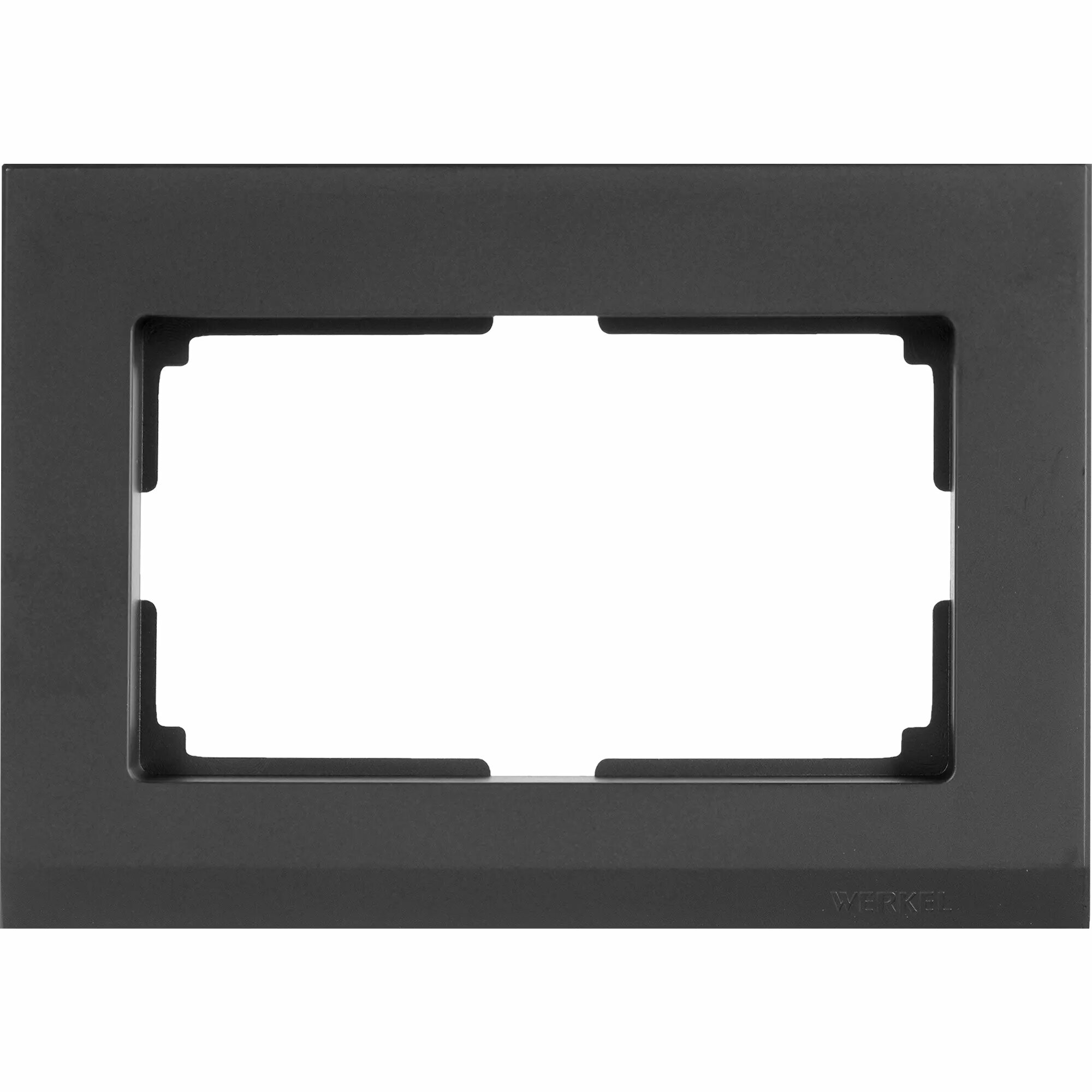 Werkel Stark рамка двойная для розеток чёрный матовый декоративный элемент интерьера
