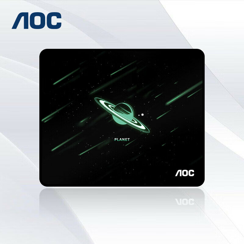 AOC Full-Property Series Gaming Mouse Pad, Small Size 300*250*4mm, Thickened with Locked Edges, Office Keyboard Computer Desk Pad, M111/93, Planet Black