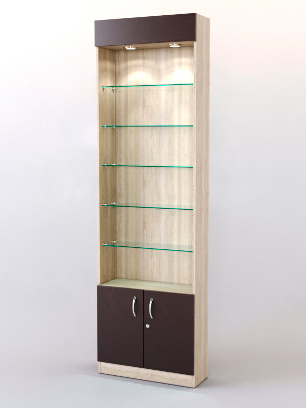 Стеллаж "шалость" №1-1-600 (задняя стенка ДВП), Дуб Сонома + Дуб Венге