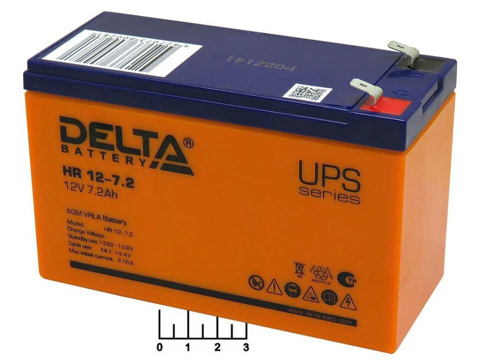 Аккумулятор 12V 7.2A HR12-7.2 Delta