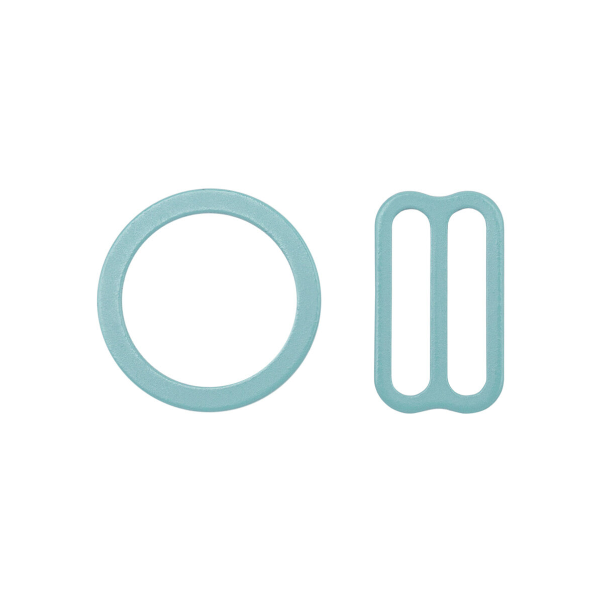 Набор металлической фурнитуры для бюстгальтера, цвет 1953 лист мяты (кольцо 14 мм - 4 шт, регулятор 15 мм - 4 шт)