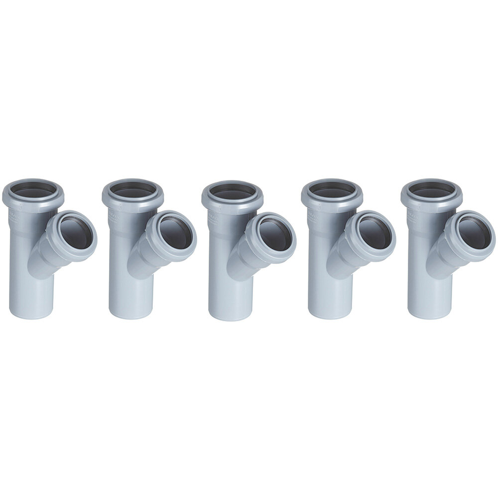 Тройник d50х40 мм 45 град. пластиковый для внутренней канализации (5 шт.)