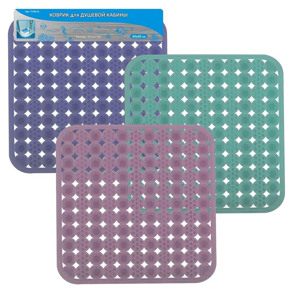 Массажный коврик для душа мультидом 45х45 см YJ38-32