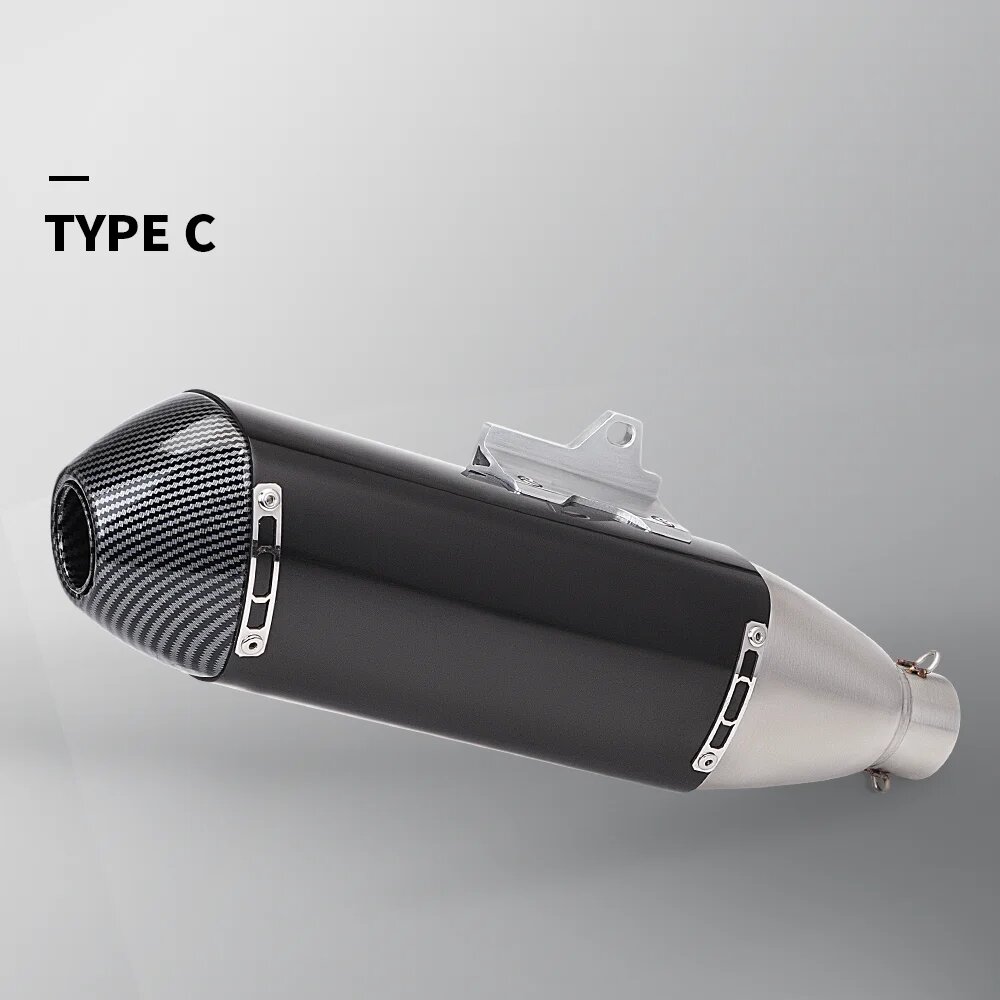 Универсальный выхлопной глушитель для мотоцикла, труба для питбайка, система наконечников для CRF230, CFR250, CRF150, EXC, WR450, RC390, S118 Серый, TYPE-C