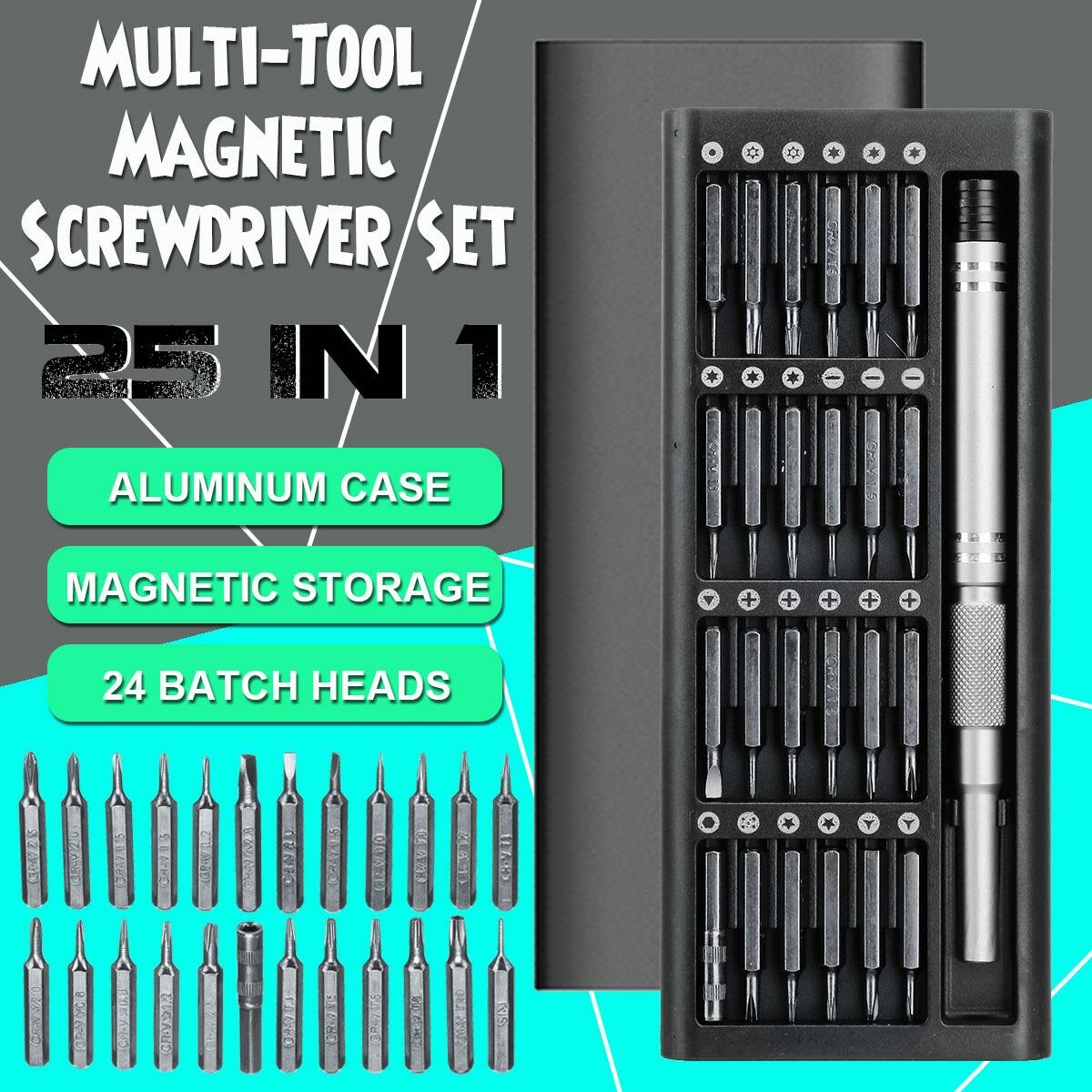 X-iaomi MiJia 25 в 1 прецизионный многофункциональный инструмент магнитная отвертка сплав ремонт корпуса