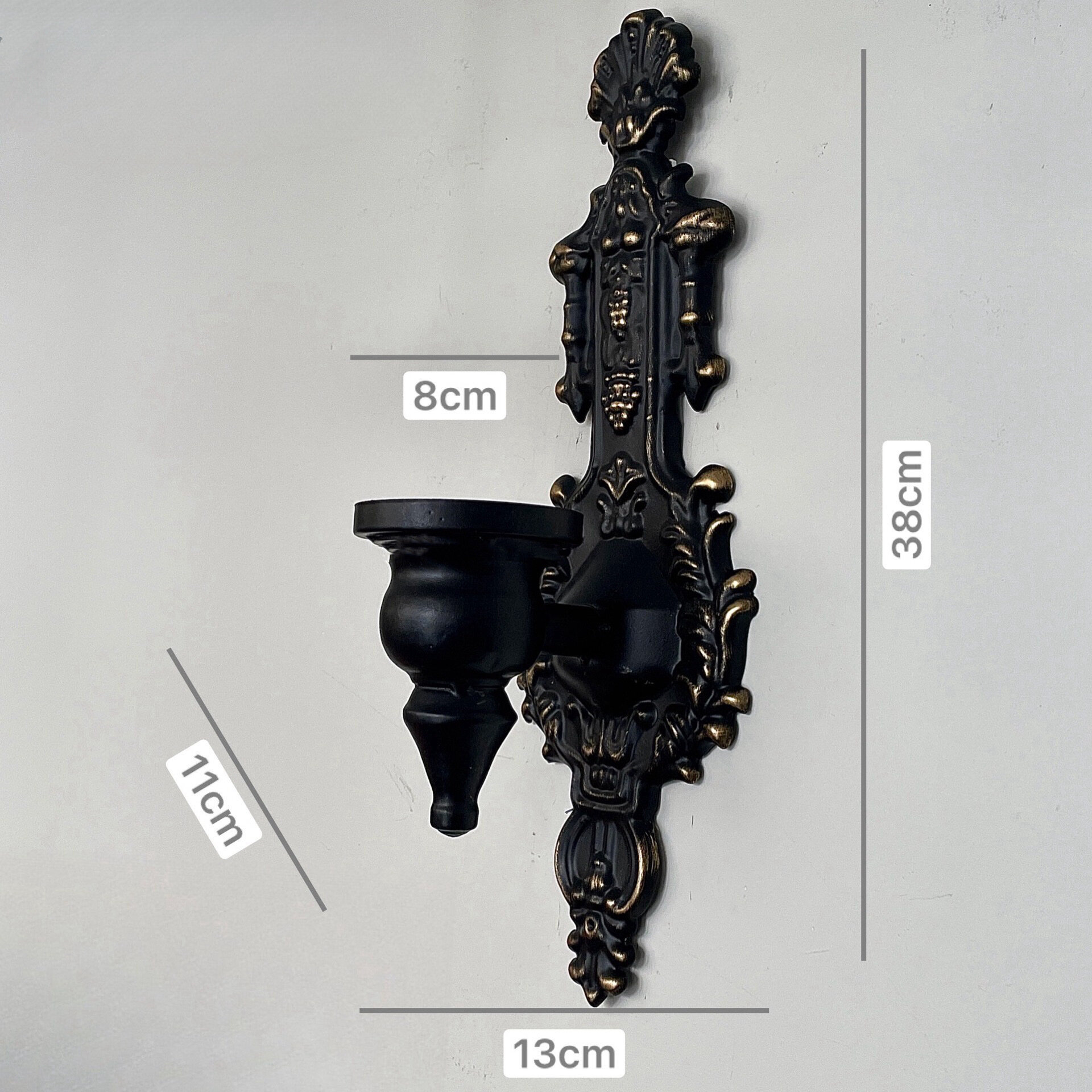 Настенный подсвечник "Ретро", кованый, черный, 2 шт