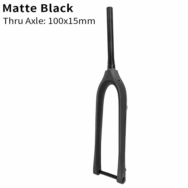BXT карбоновая вилка для горного велосипеда 27,5 дюймов Черный, Black Matte 100x15mm