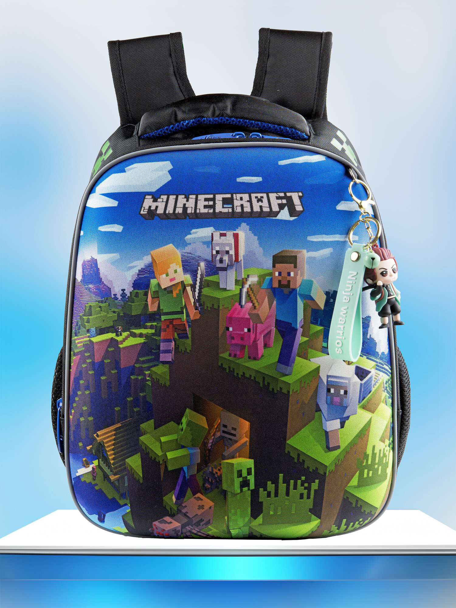Рюкзак "Майнкрафт", с принтом, для мальчиков, с брелоком, 39x30x14 см