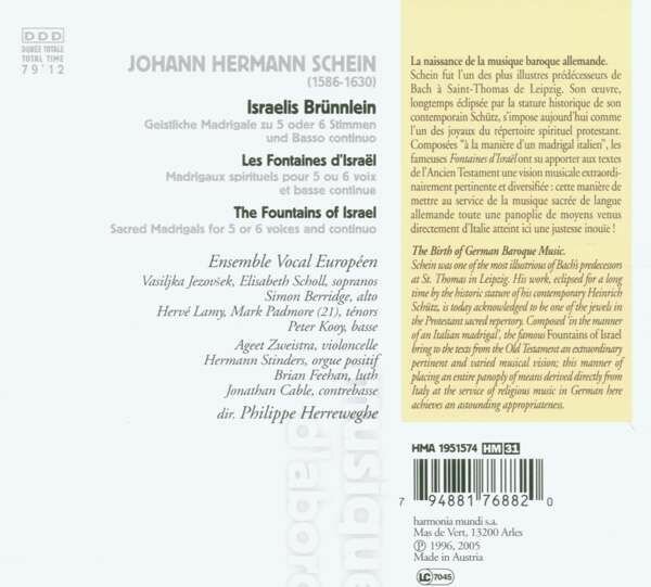 Диск Johann Hermann Schein (1586-1630) - Israels Br nnlein 1623 (Ausz.) (1 CD) — фото 1