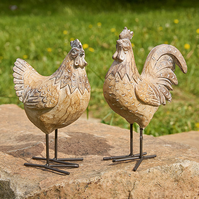 Набор декоративных фигур Asolo: Петушок и Курочка 19 см, 2 шт, Boltze, 2054375-набор