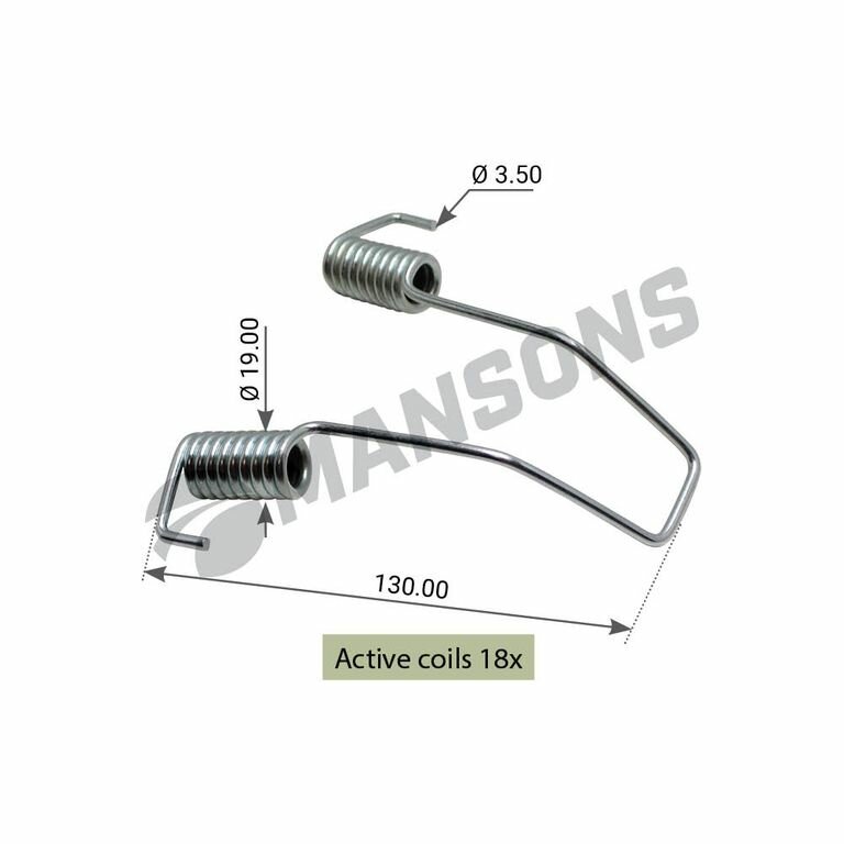 Пружина полуприцепа колодок стяжная для БПВ арт 300151 MANSONS
