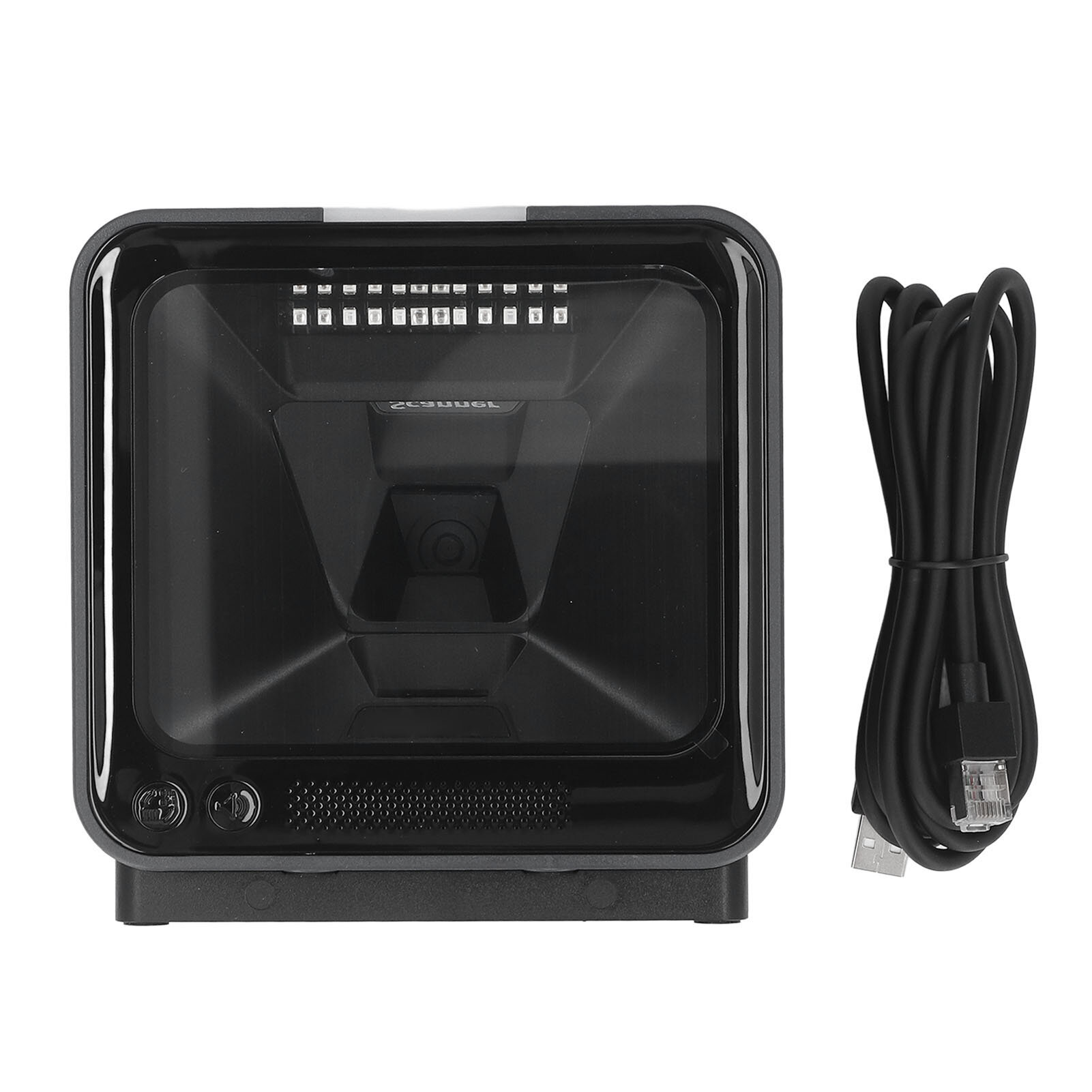 Настольный сканер штрих-кодов 1D/2D с USB-подключением и функцией Plug and Play, инфракрасным точным считыванием и всенаправленным движением, для супермаркетов.