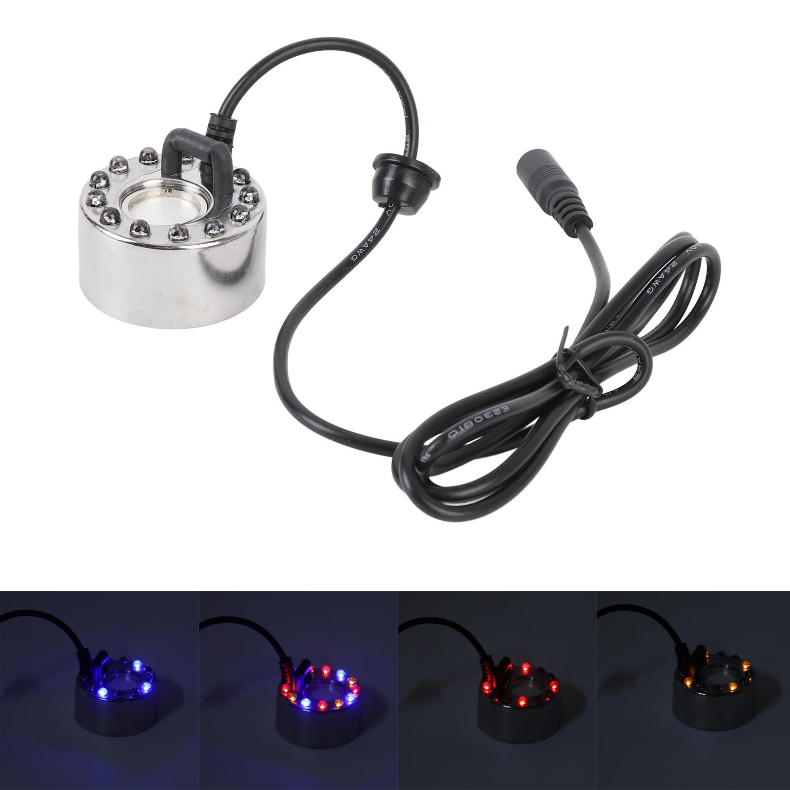 Туманообразователь 350 мл/ч с 12 светодиодами, меняющими цвет, контроллер тумана 24 В, распылитель, дымогенератор для фонтана, пруда, вилка ЕС