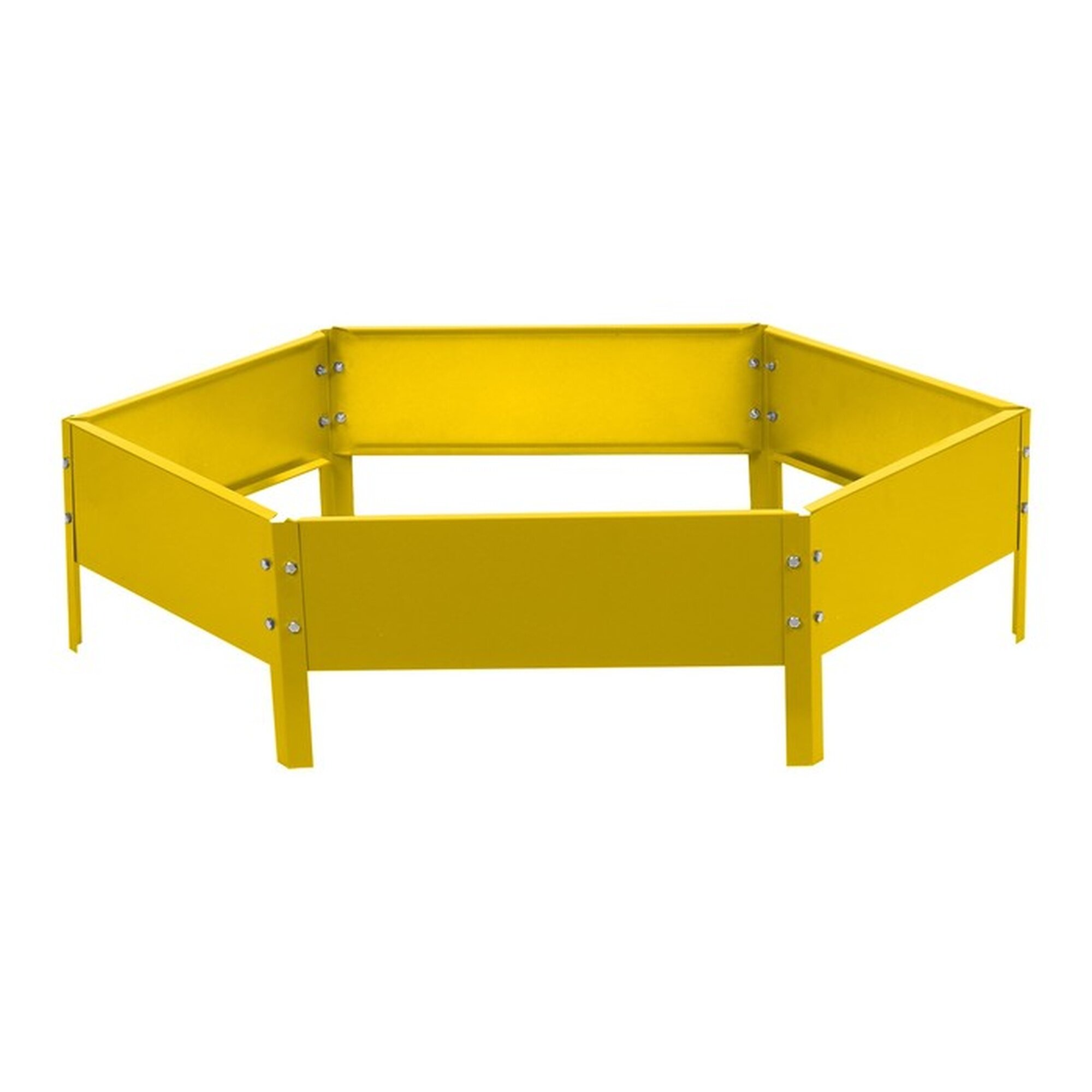 Клумба оцинкованная, d = 80 см, высота бортика 15 см, жёлтая, Greengo