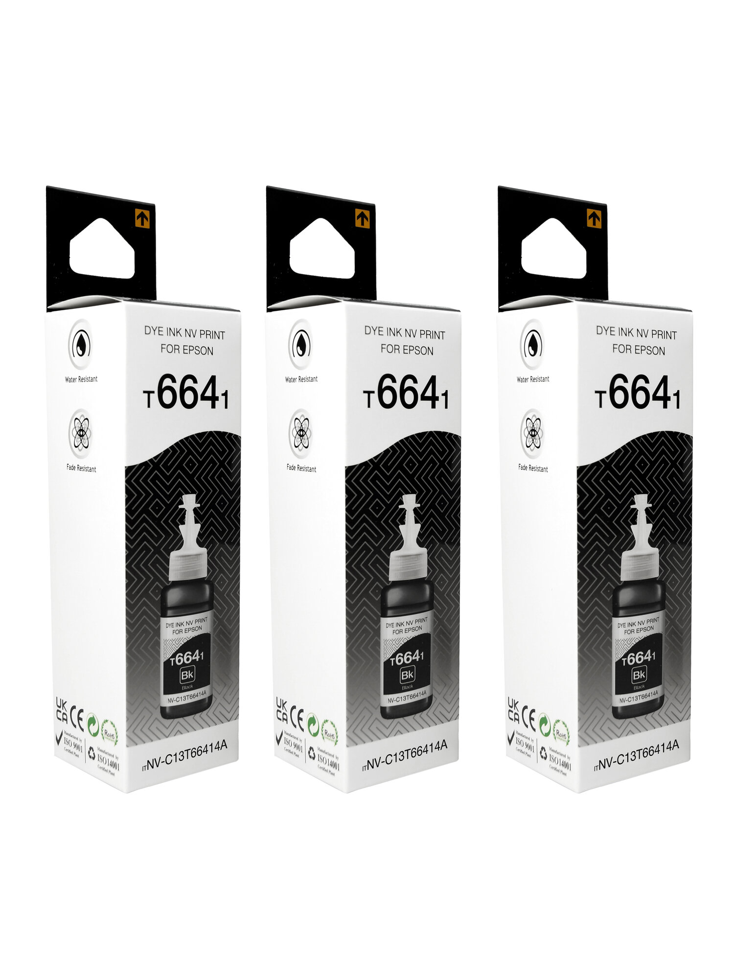 Комплект 3 шт. Чернила NV Print T6641 для аппаратов Epson (70 ml) Black