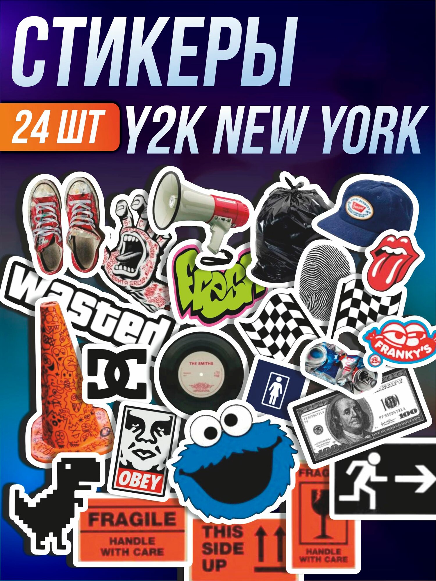 Стикерпак наклейки на телефон эстетика New York y2k