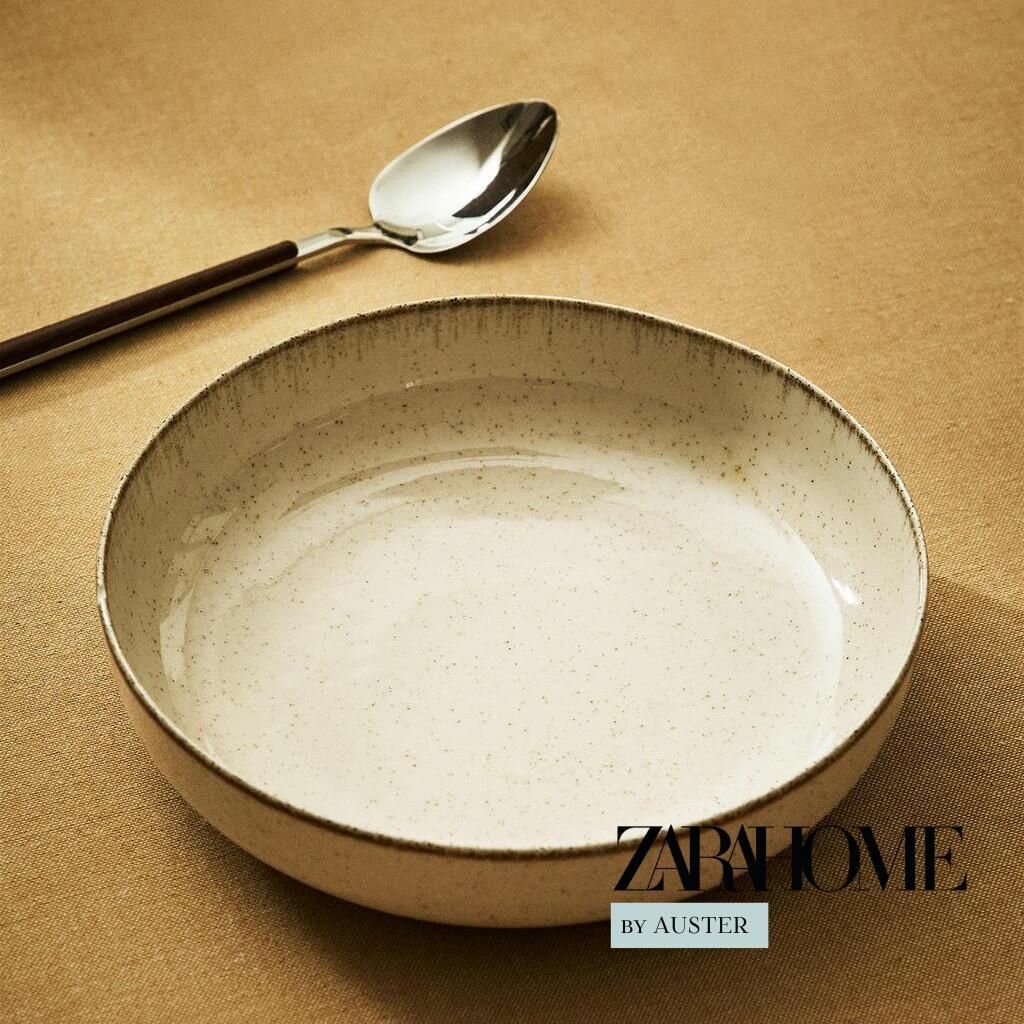 Тарелка ZARA HOME "PORCELAIN", глубокая, винтажная, фарфор, 19х19 см