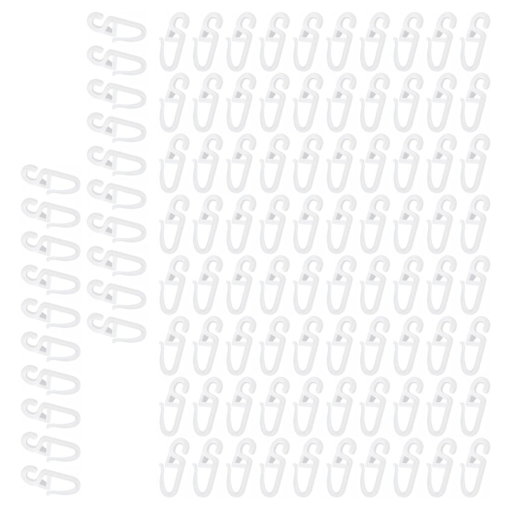 Упаковка из 100 Планеров Для Штор S Образной Формы, Крючков, Гладкого Скользящего Зажима для Дома и Офиса, Сменных Аксессуаров для Драпировок