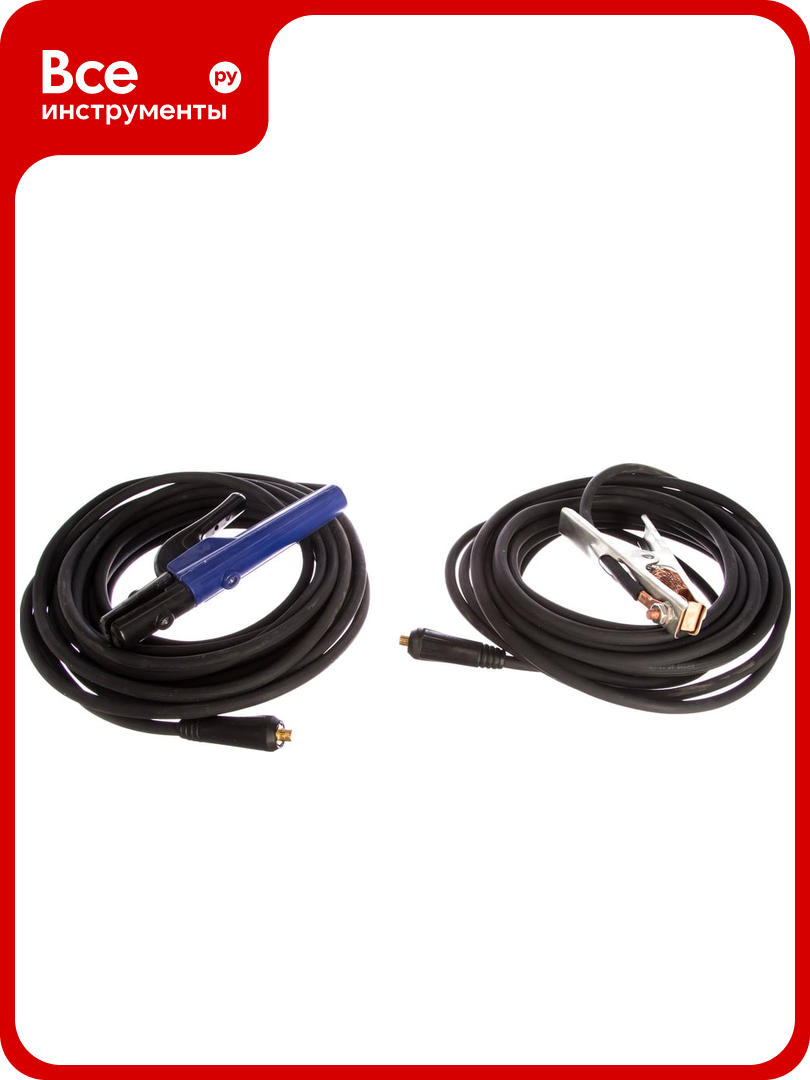 Комплект сварочных проводов КГ16 (10+10 м; 300 А; DX25; сечение 16 мм²; медь) Gigant G-823, с электрододержателем