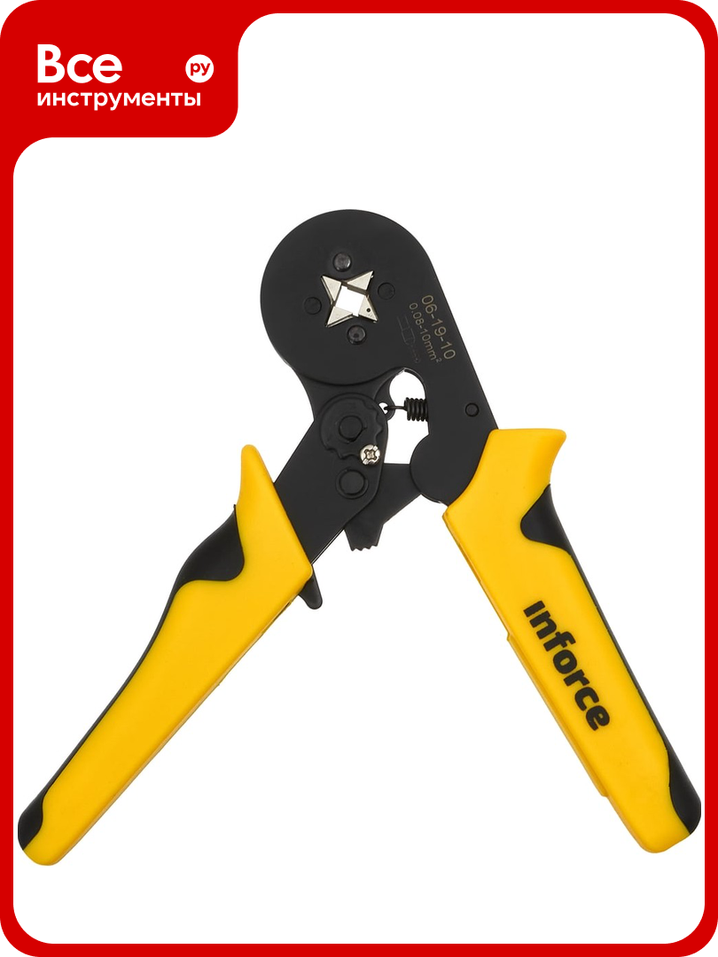 Квадратные пресс клещи Inforce 0.08-10 мм2 06-19-10, резиновая