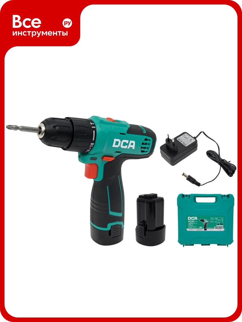 Аккумуляторная дрель-шуруповерт DCA 16 В, 2 АКБ 2 А*ч, в кейсе ADJZ1602i (TYPE E), для сборочных работ