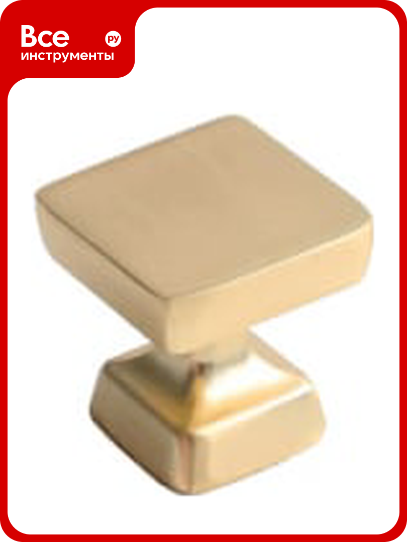 Ручка‑кнопка MAKMART отделка золото шлифованное M8012. K. BB квадратная форма глянцевое покрытие для корпусной мебели