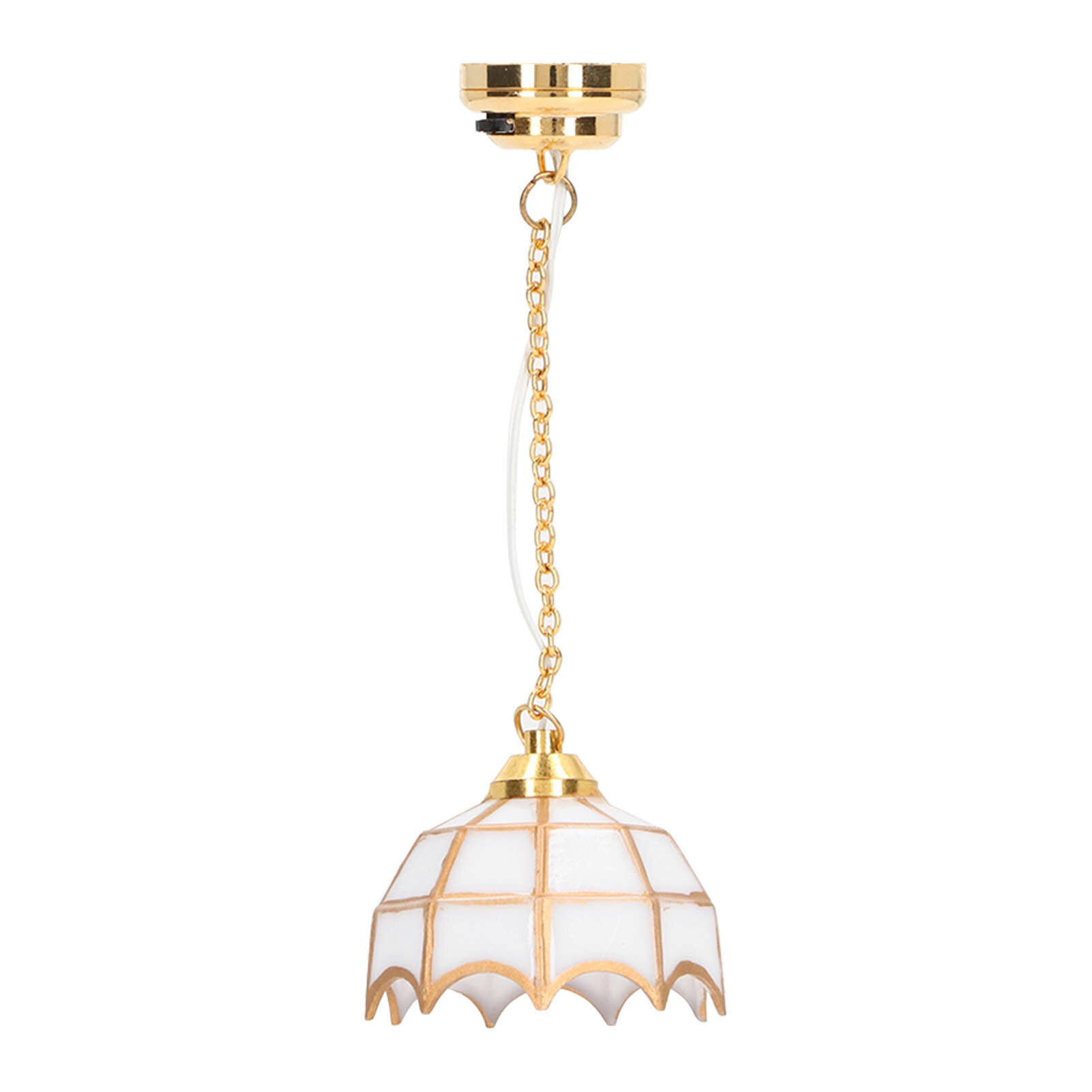 1:12 модель потолочного светильника для кукольного домика, металлический белый миниатюрный светодиодный потолочный светильник, аксессуар для украшения кукольного домика