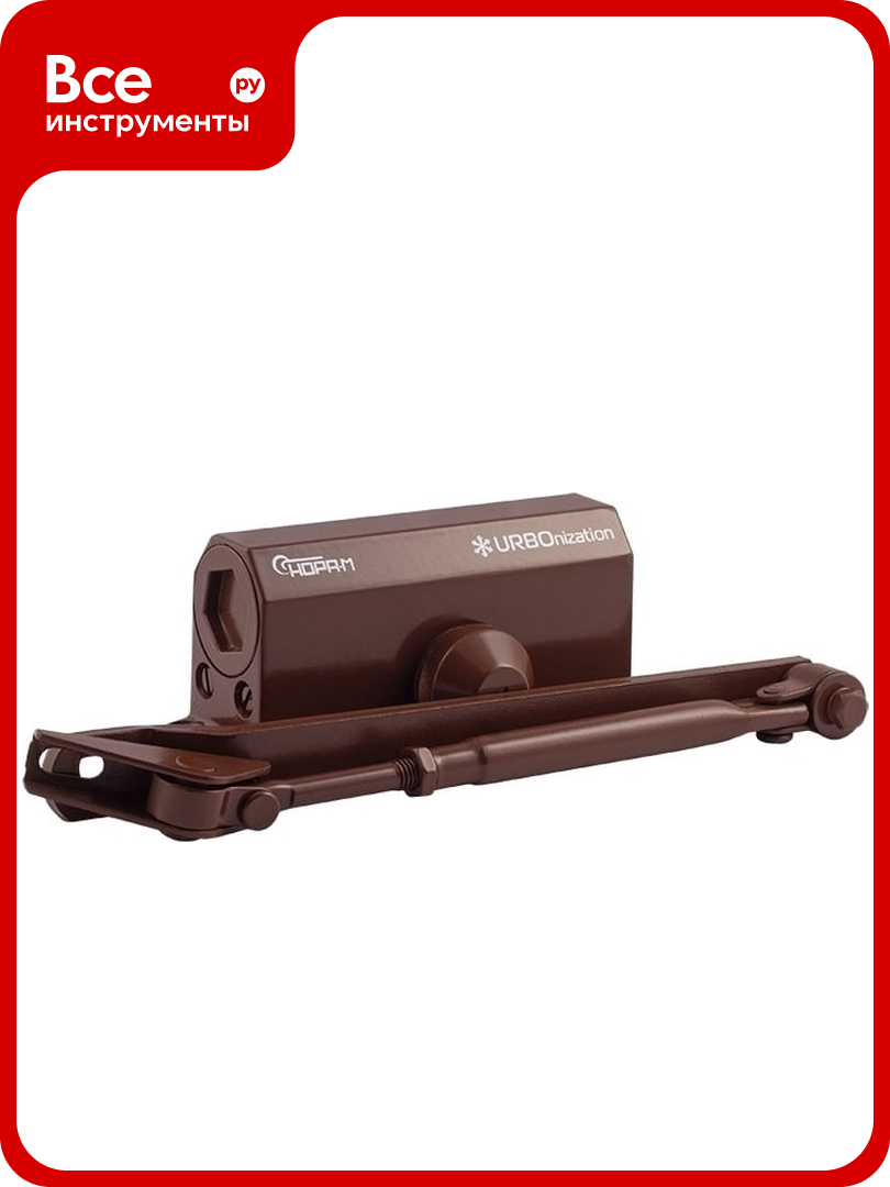 Дверной доводчик с фиксацией нора-м URBOnization 510F, для плавного закрывания дверей и калиток весом от 15 до 60 кг