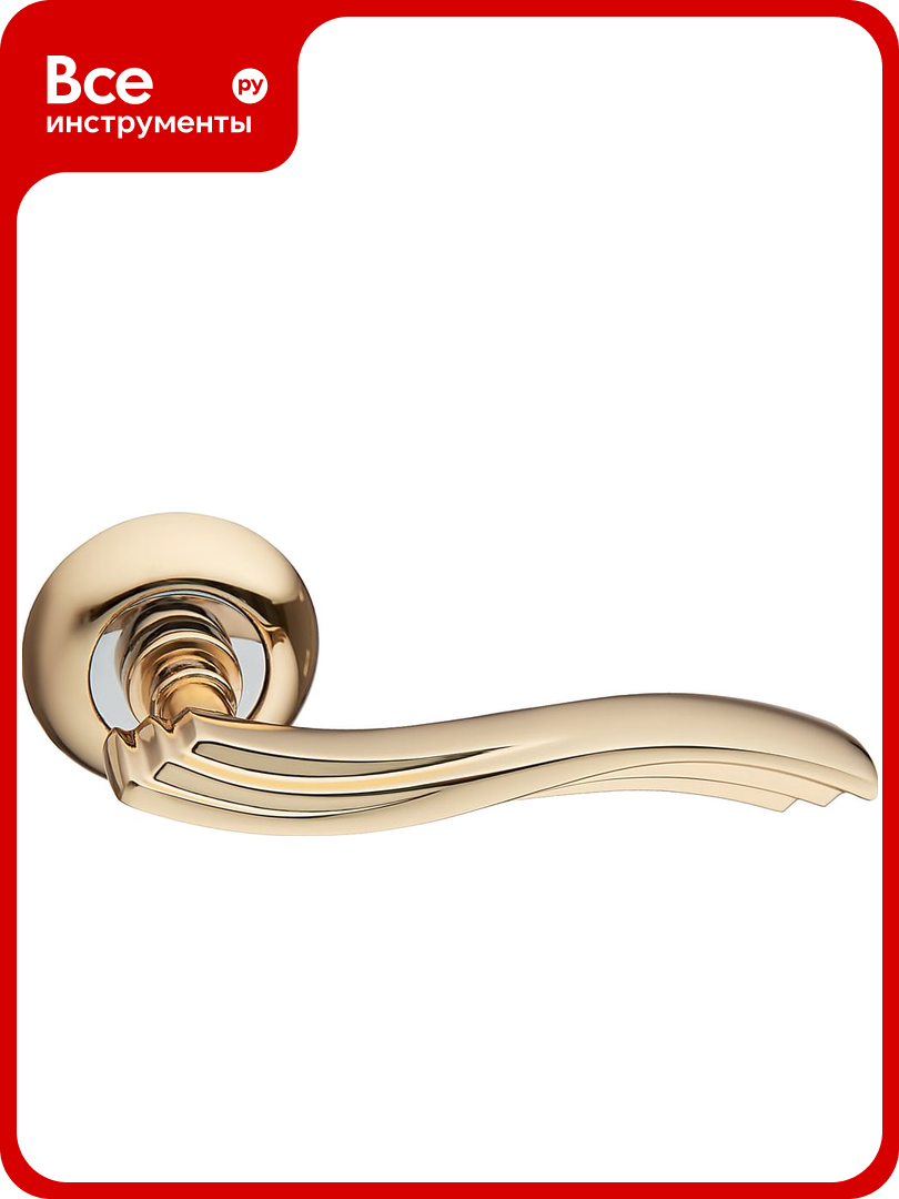 Ручка PALIDORE 104 PB золото блестящее, стяжные винты, гальваника, розетка ЦАМ, для межкомнатных дверей