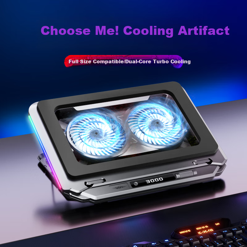 Jiasu laptop turbo fan cooler laptop gaming computer stand cooling base adjustable speed cooling suitable for Lenovo Legion Asus Dell Alienware