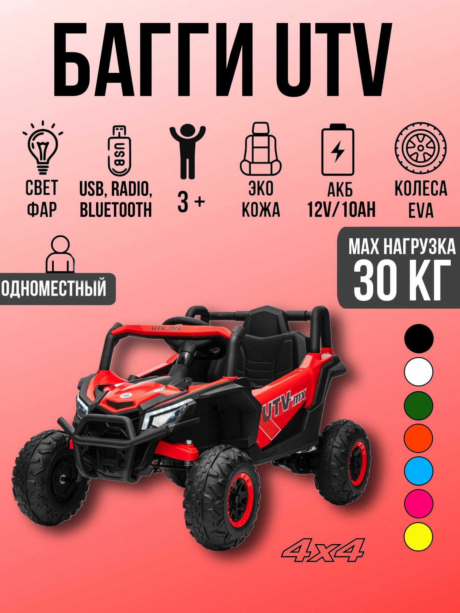 Багги XMX631, полный привод, колеса EVA, пульт Д/у