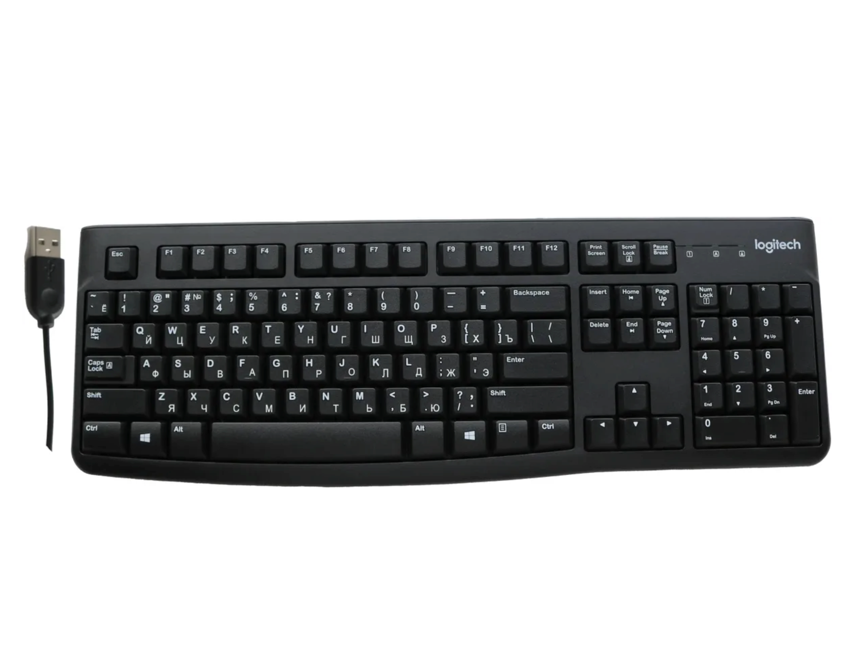 Клавиатура проводная Logitech K120, USB, черный, (920-002583)