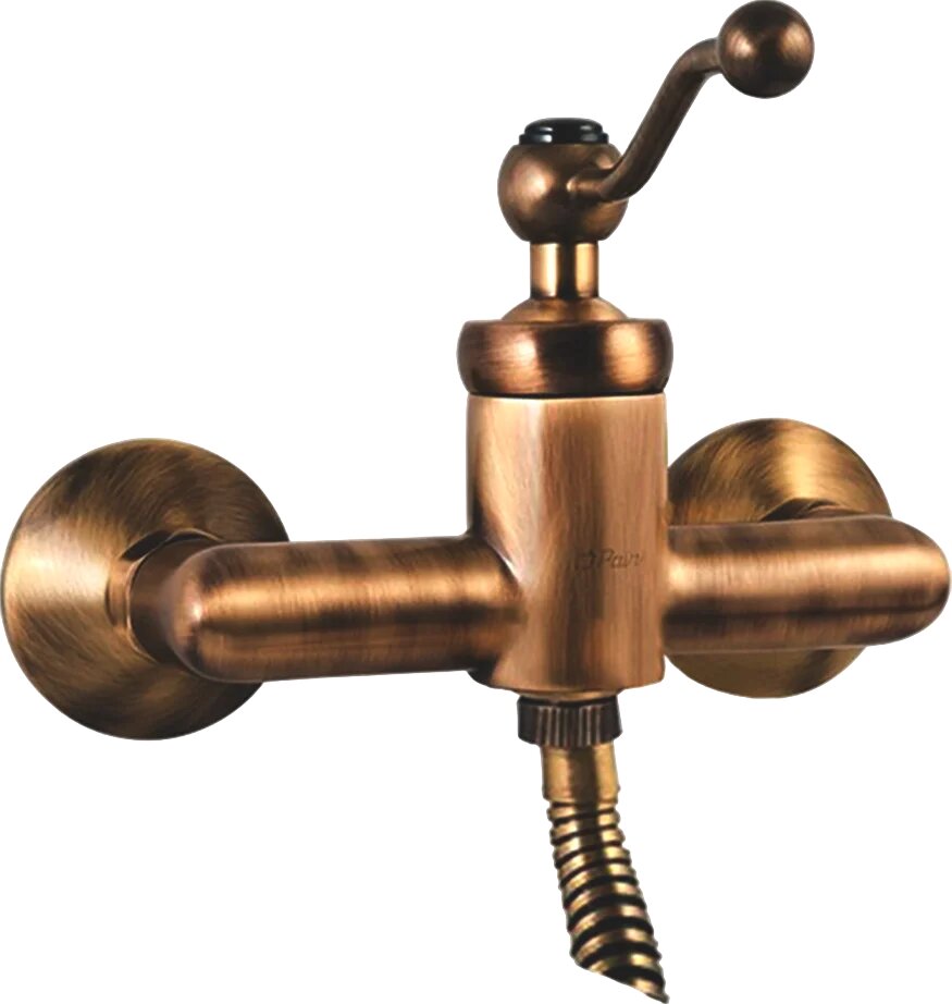 Смеситель для душа Paini Duomo 88F3511 бронза, матовый, настенный, латунный, однорычажный, без лейки, смеситель для ванны с душем