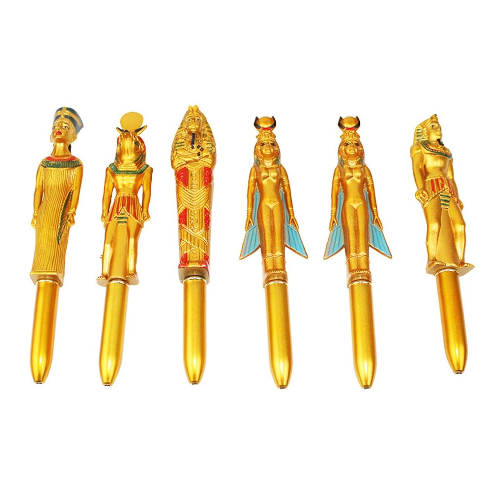1 упаковка из 6 шариковых ручек с египетским персонажем Pharaoh craft (разные стили)