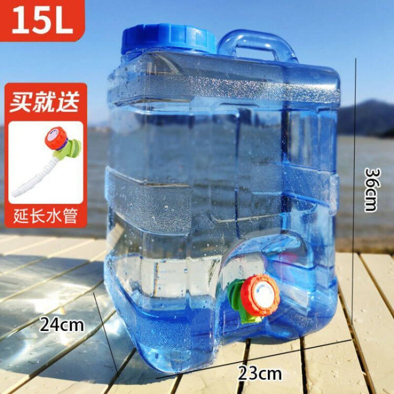 Канистра, для воды, 15 л, пластик, с ручкой, герметичная, синяя, Удлинительная трубка