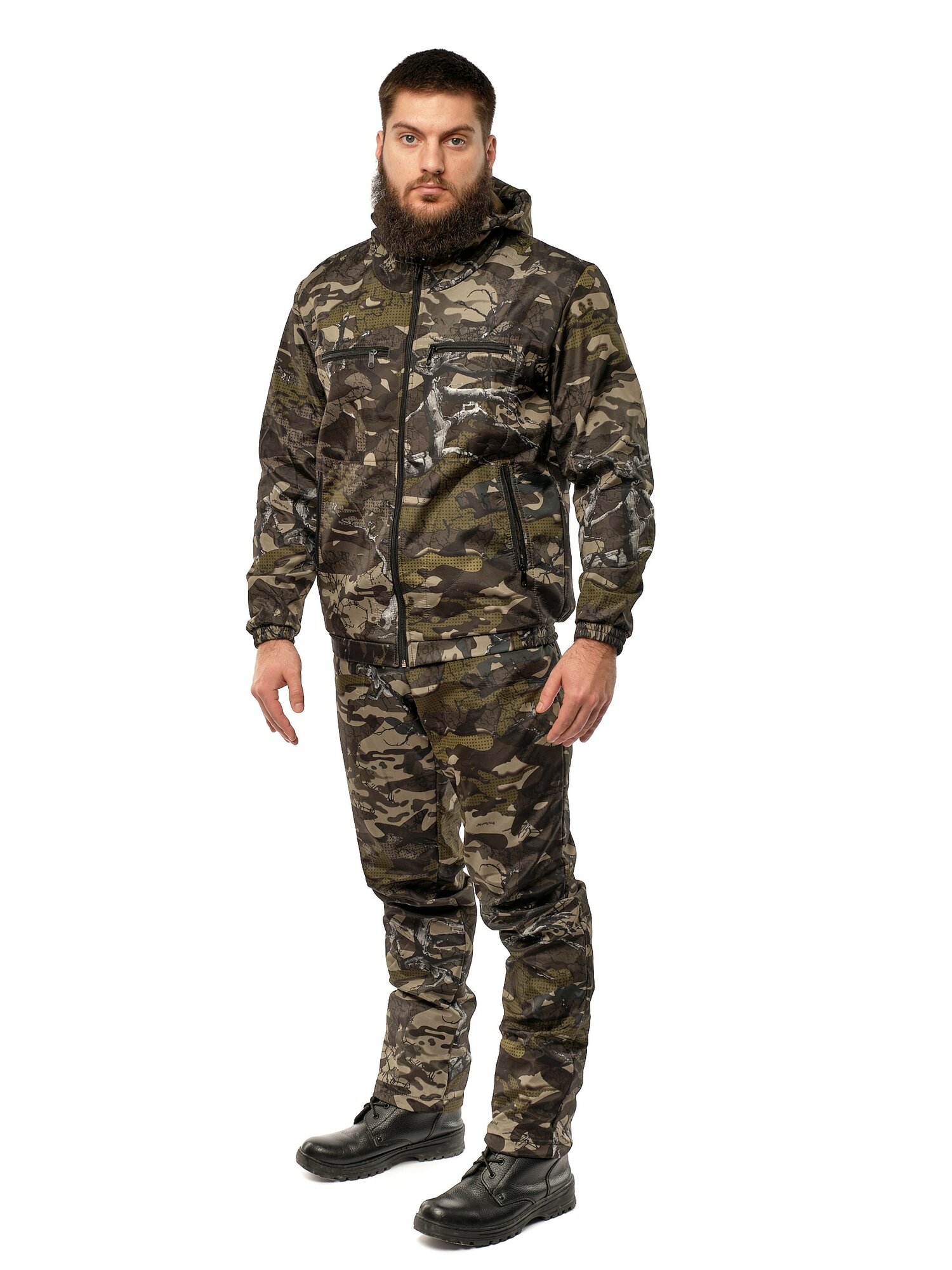 Костюм демисезонный мужской SCOUT 331-2, тактический походный с брюками для леса, защитный камуфляжный мужской комплект, форма спецодежды для охоты, рыбалки, туризма и работы