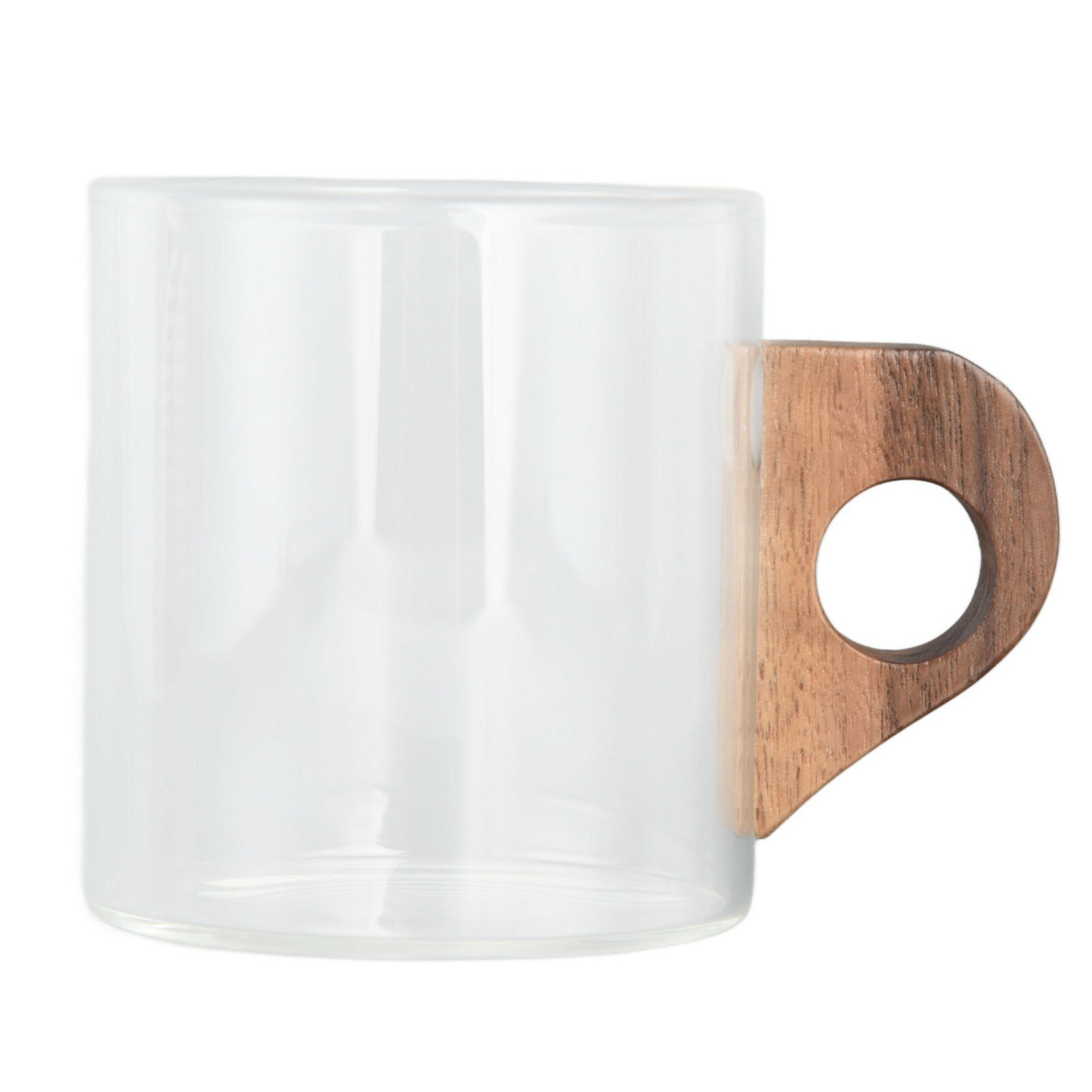 Стеклянная кофейная чашка с теплостойкой водной кружки с деревянной ручкой для домашней кухни Restaurant280ml