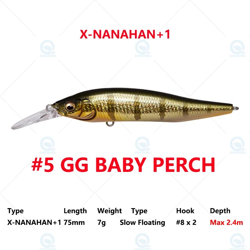 Megabass X-NANAHAN /+1 75 мм 7 г рыболовная приманка X-NANAHAN plus 1, (5)GG BABY PERCH
