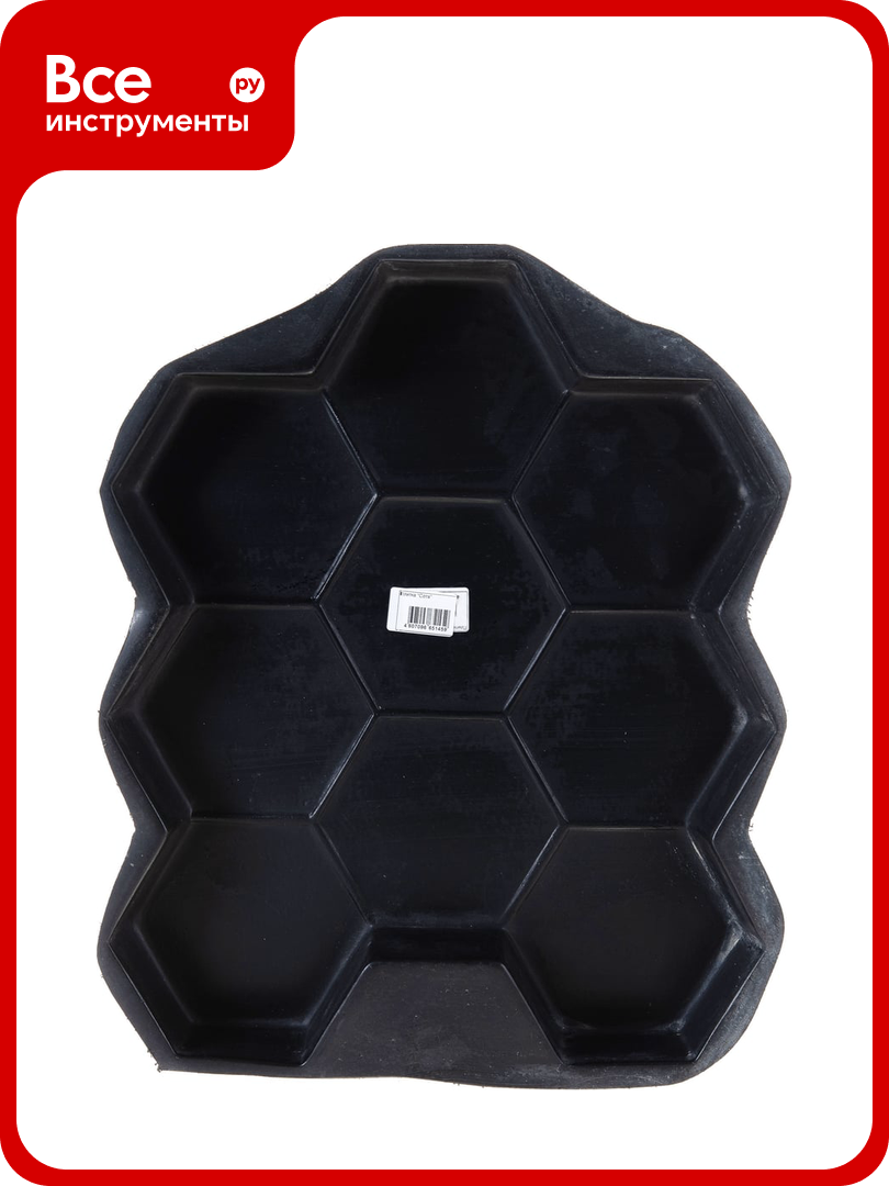 Форма, Ресурс, для тротуарной плитки Ресурс соты 480х400х50 мм, черный 14476, прочного пластика