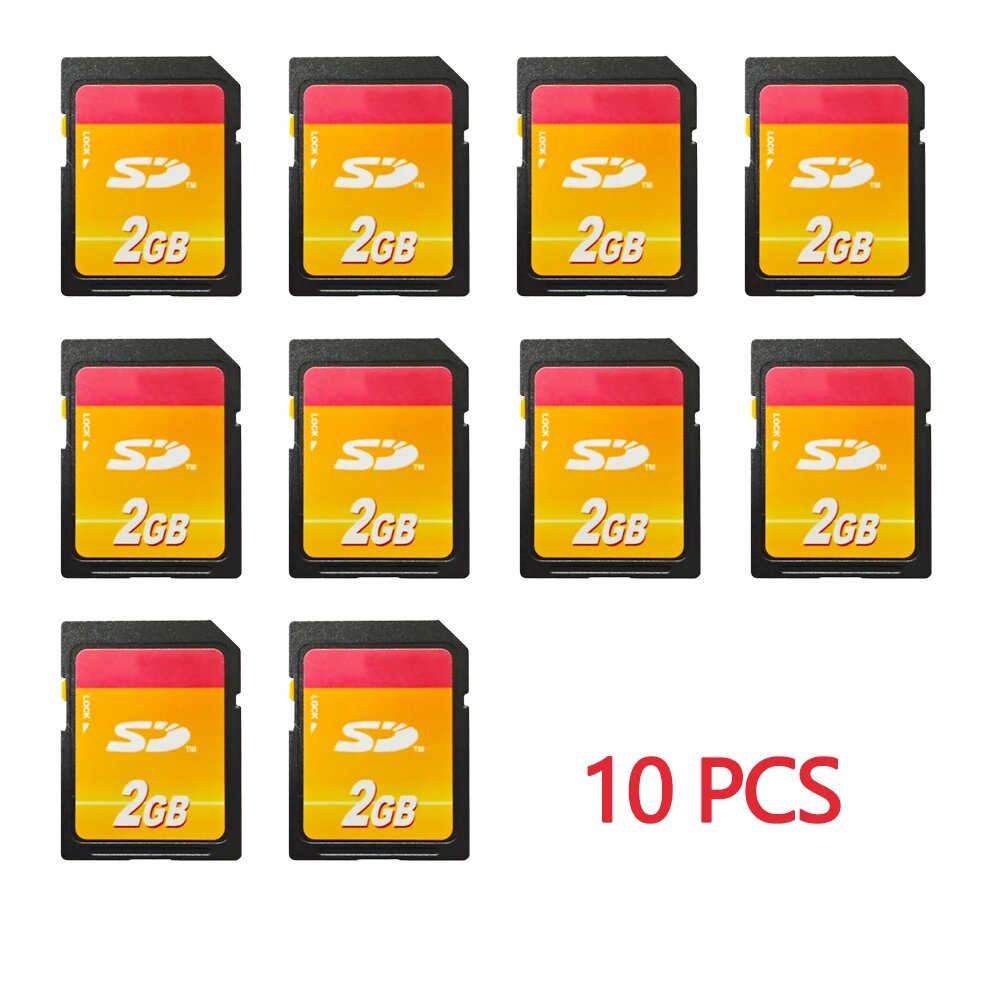 Совершенно новая SD-карта 2 ГБ, безопасная цифровая карта памяти для цифровой камеры Canon CCD, автомобильная навигационная карта памяти, SD-карты Tran scend, 10pcs