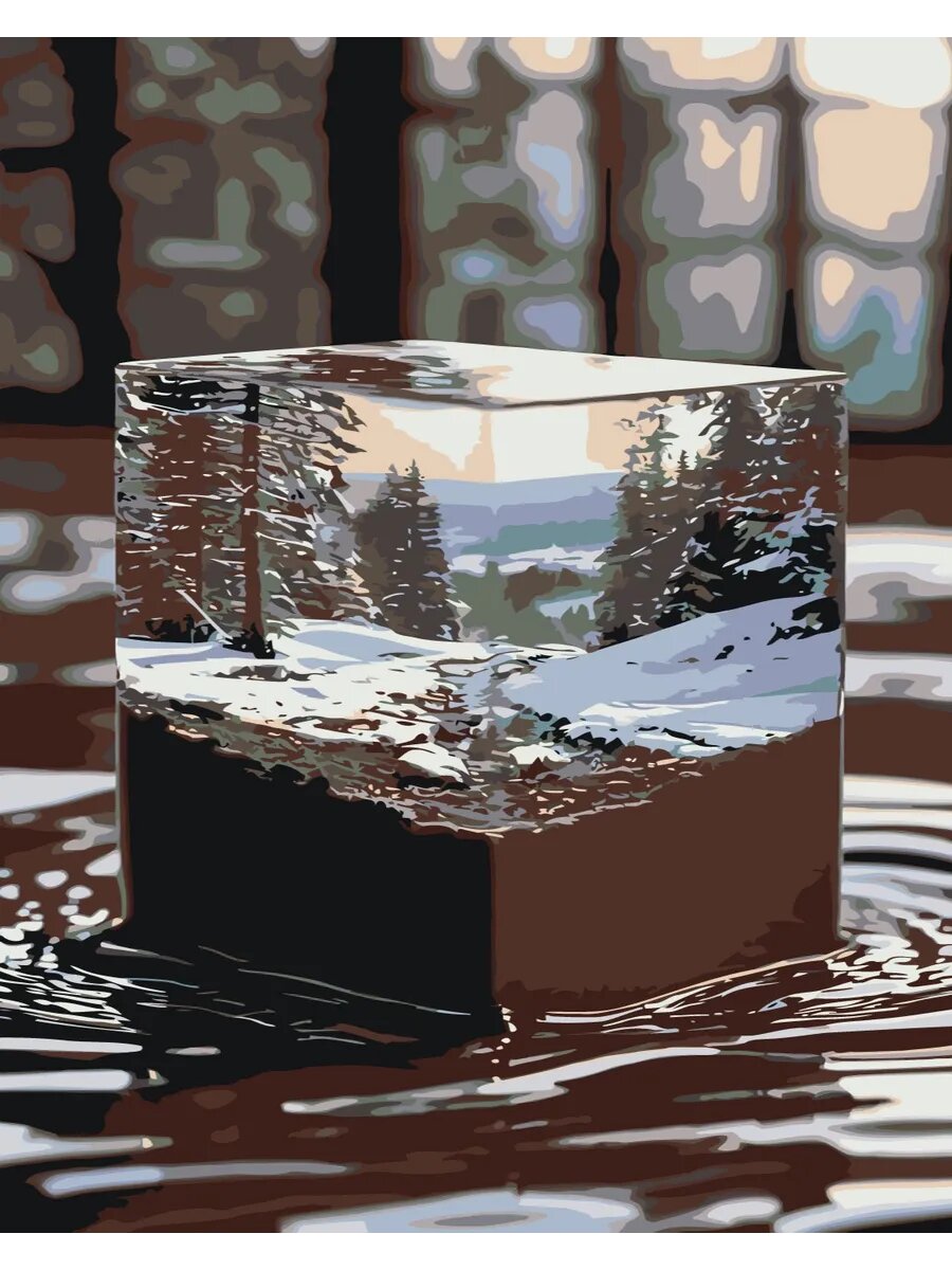 Картина по номерам Пейзаж Горы Дерево Река Абстракция