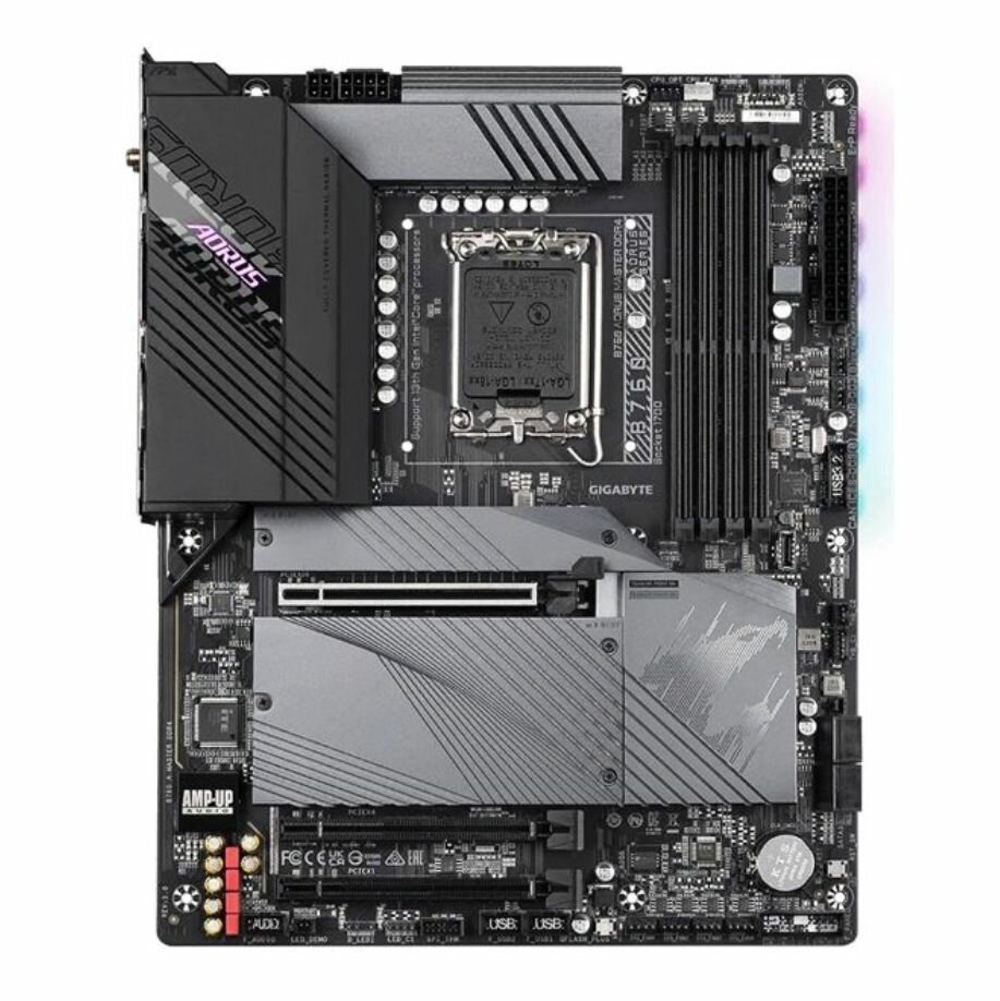 Материнская плата GIGABYTE B760 A MASTER DDR4 (B760 A MASTER DDR4) - LGA 1700, Intel B760, 4хDDR4-3200 Мгц, 3хPCI-Eх16, 3хМ.2, ATX