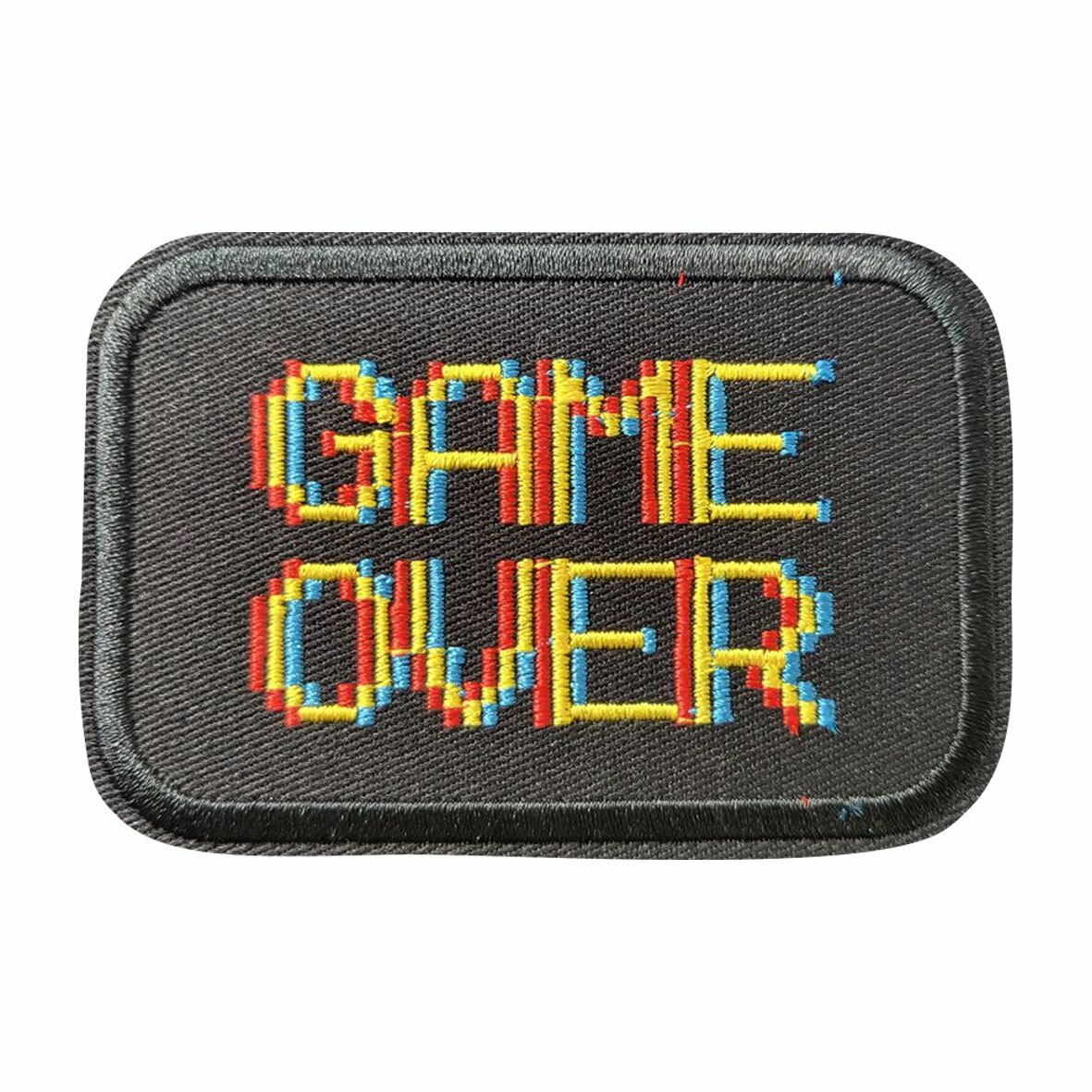 Нашивка, шеврон, патч, на липучке (patch) GAME OVER, размер 5,5*9,3, 1 шт