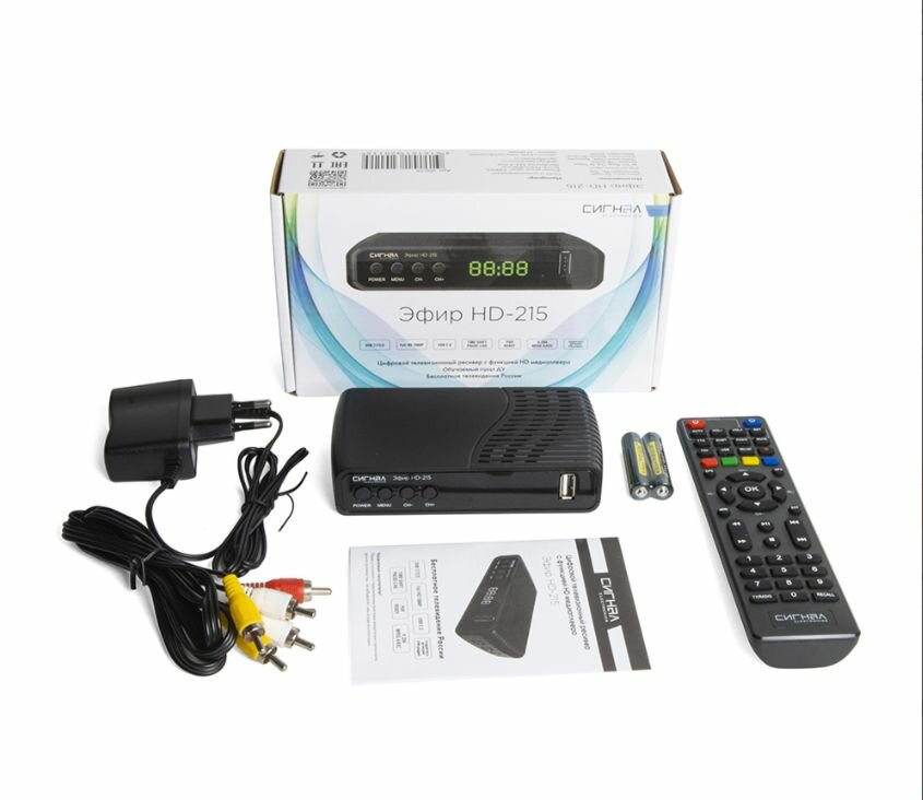 Эфир Цифровой ресивер сигнал ELECTRONICS HD-215 (Эфирный DVB-T2, Dolby Digital)