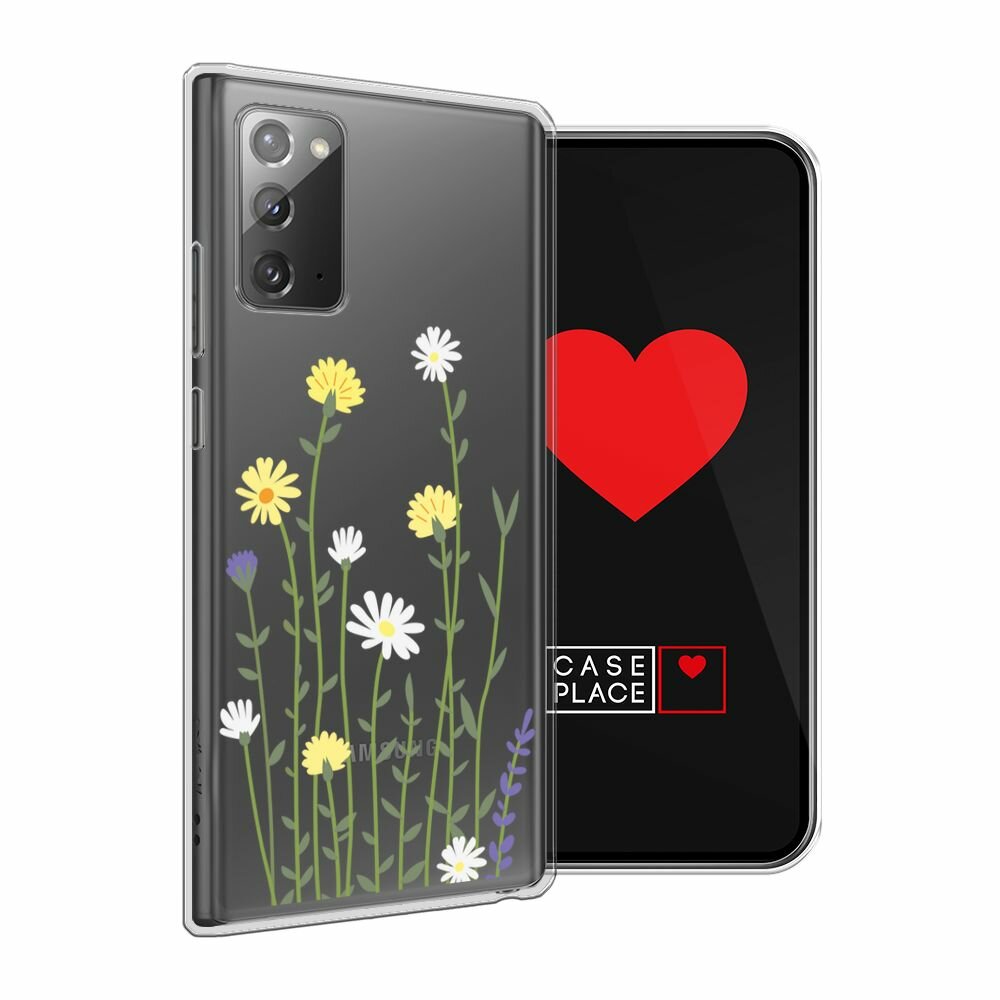 Чехол на Samsung Galaxy Note 20 / Самсунг Галакси Ноут 20 с принтом "Пучок полевых цветов", прозрачный — фото 1